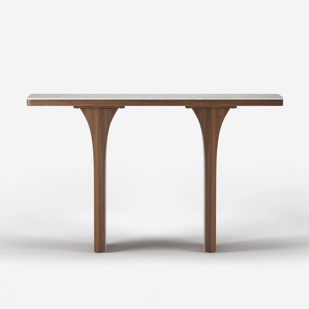 Modern Arched Stone Slab Entryway Console