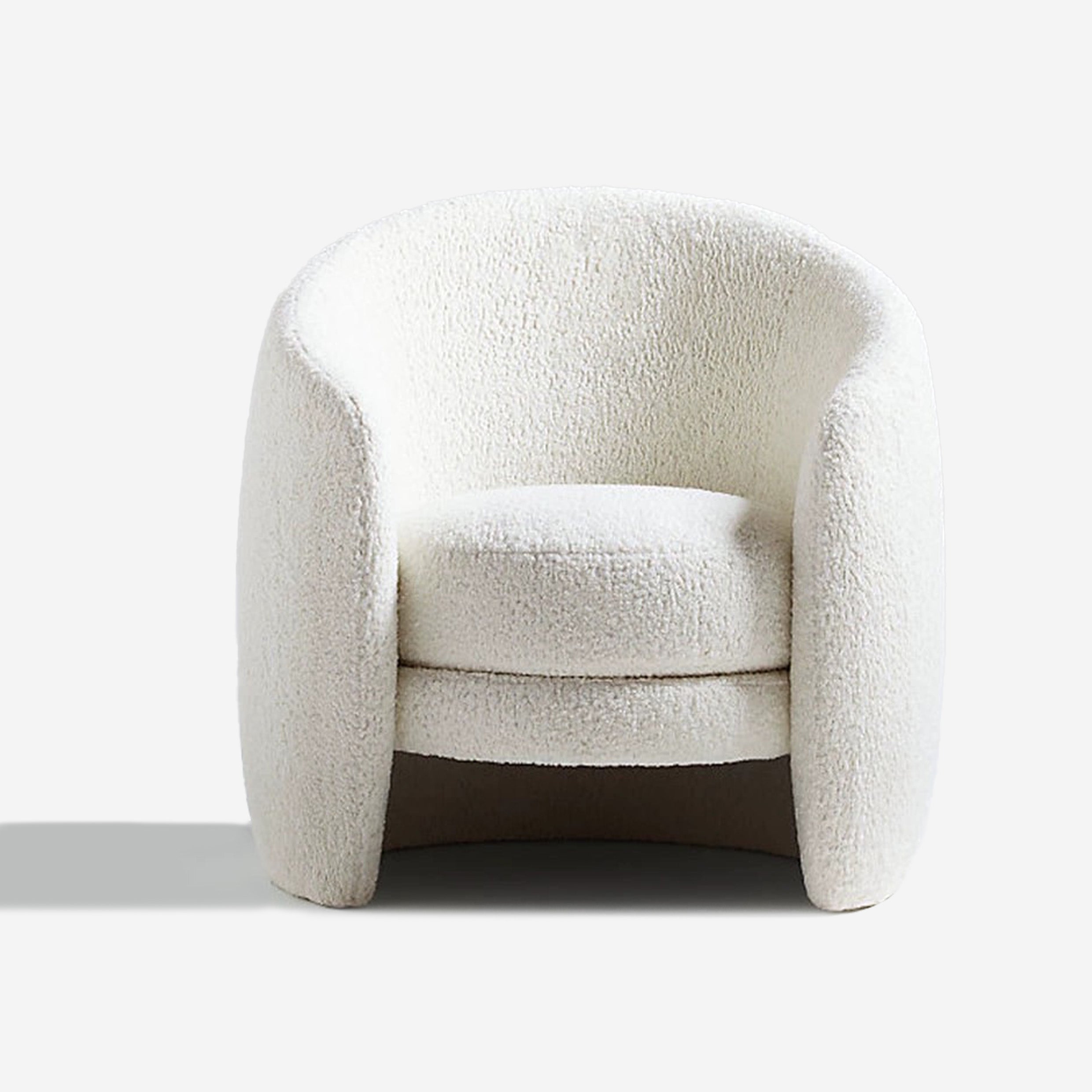 Modern Curved Bouclé Accent Chair